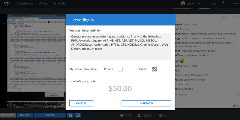 Livecoding.tv lets you Hire & Watch Developers in Real-Time
