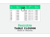Resizable Table Columns With Drag And Slide Feature Drag To Resize