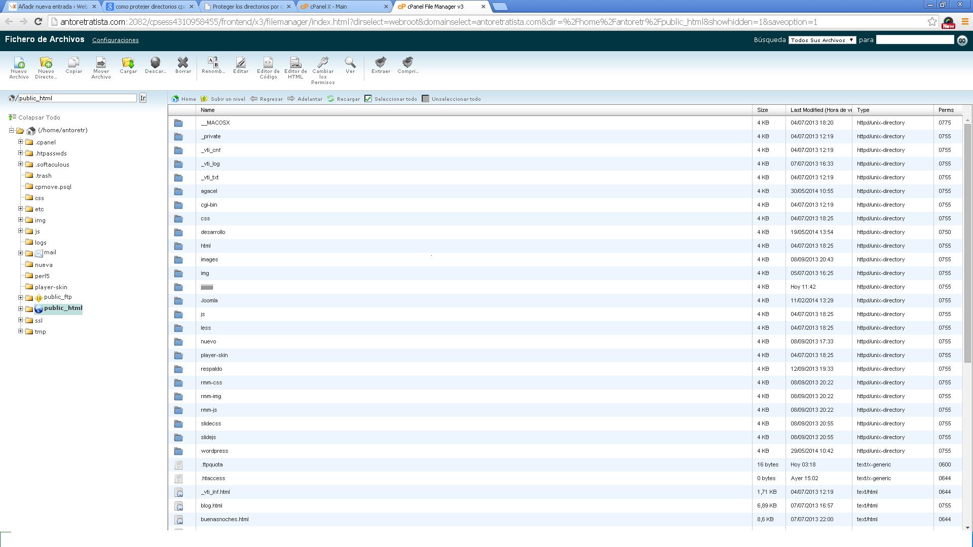 como crear y proteger directorios cpanel — Webirix