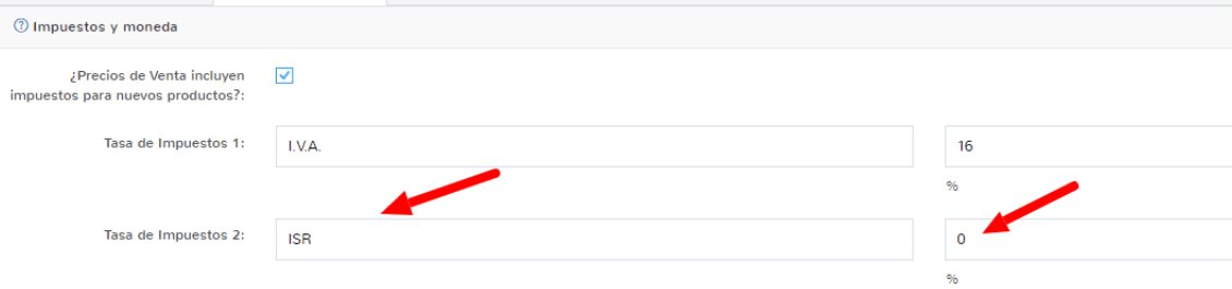 CONFIGURACION DE IMPUESTOS EN ADMINIT — Webirix