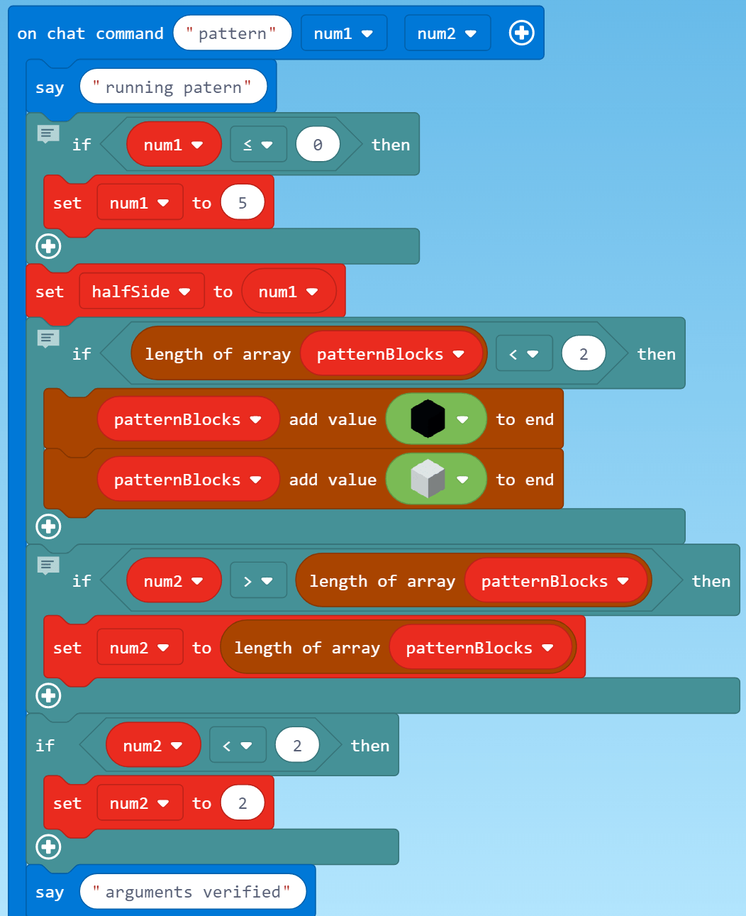 Creating Symmetric Patterns Using MakeCode for Minecraft | We Code MakeCode