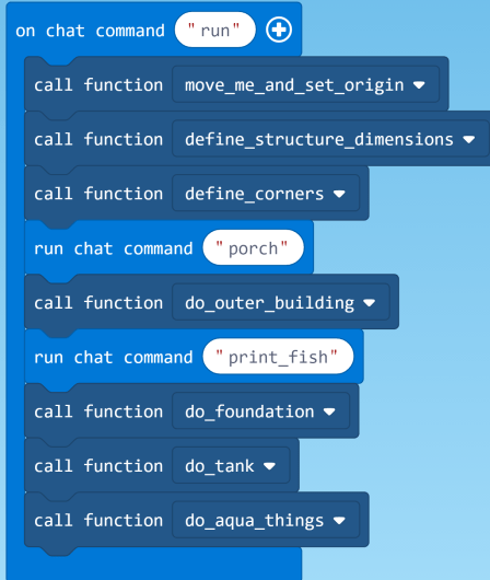 Aquarium in MakeCode for Minecraft | We Code MakeCode