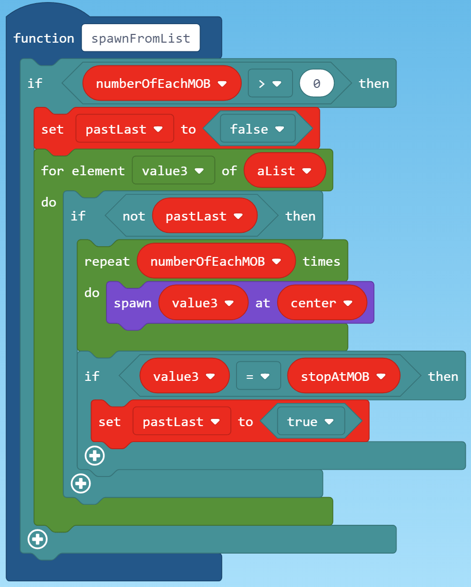 spawn from list code | We Code MakeCode