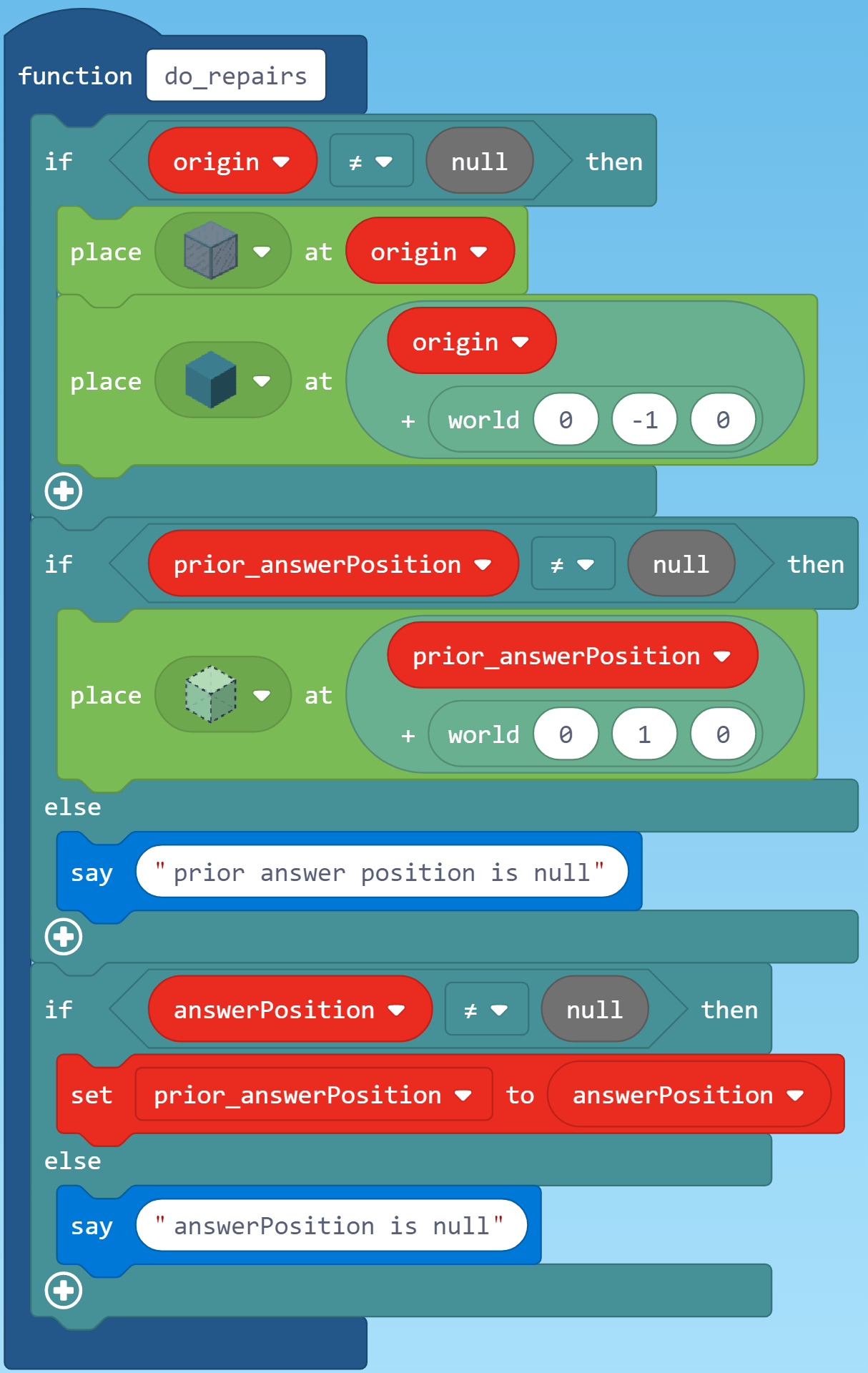 do repairs | We Code MakeCode