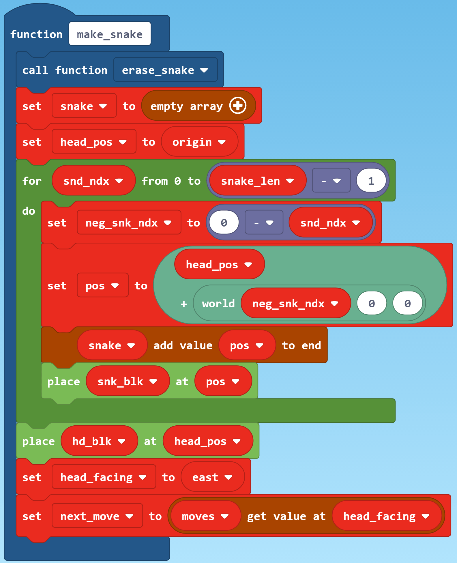 Mazer, the Maze Walking Snake in MakeCode for Minecraft | We Code MakeCode