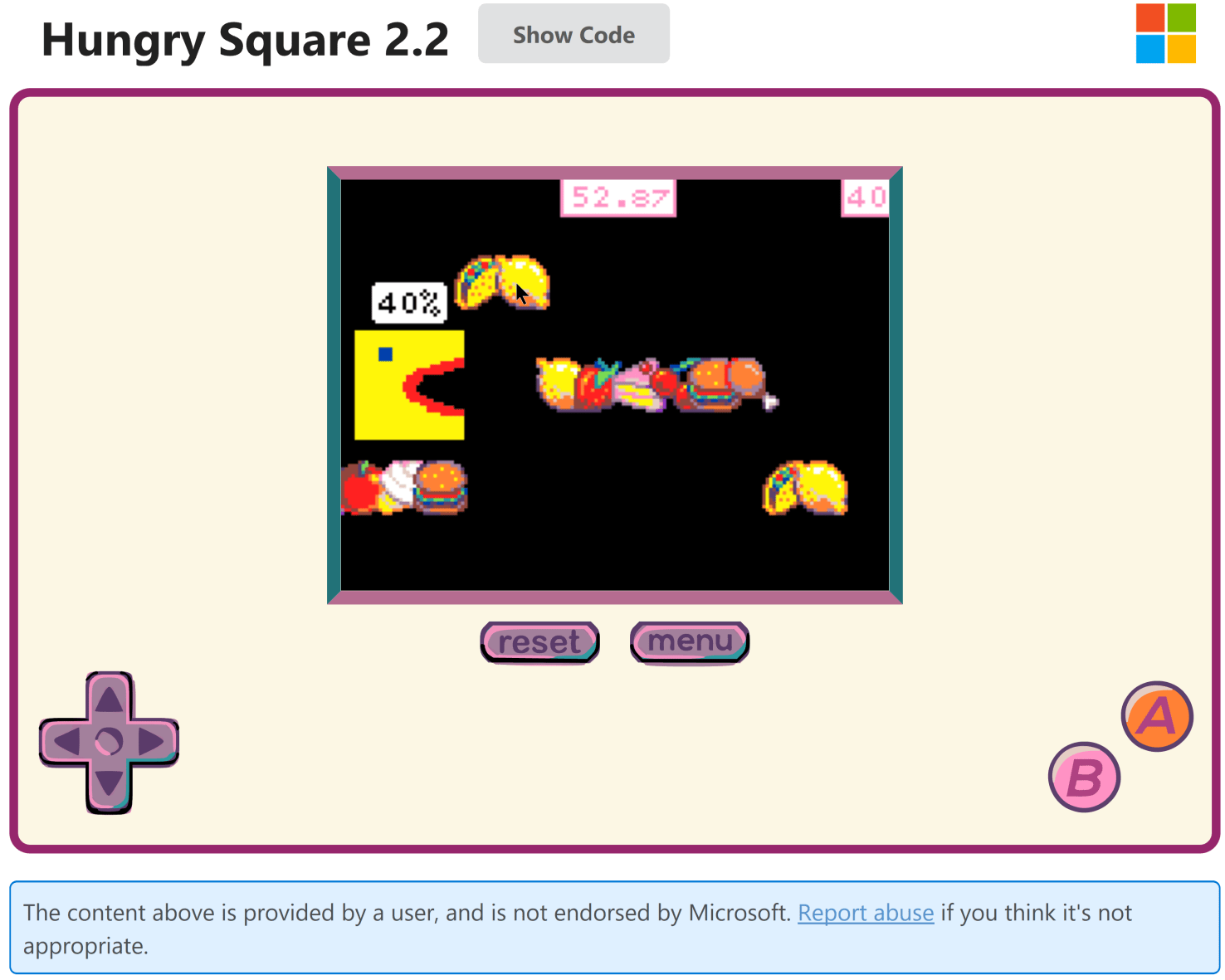 Hungry Square: a Game in MakeCode Arcade | We Code MakeCode