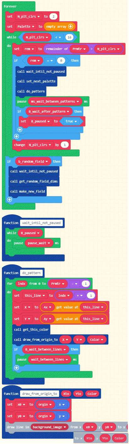 Code for Kaleidoscope in MakeCode Arcade | We Code MakeCode
