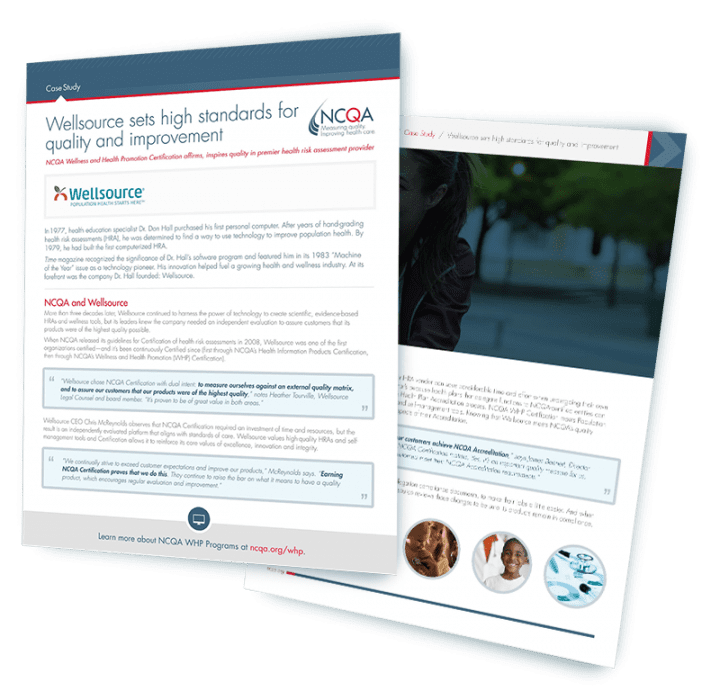 NCQA-Certified Vendor | Health Risk Assessment Software - Wellsource