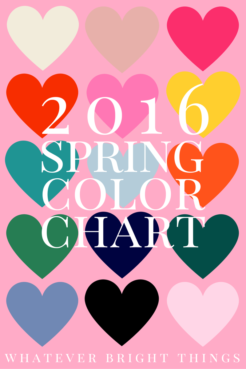2016 Spring Color Chart - Whatever Bright Things