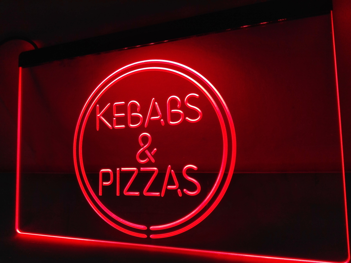 Kebabs & Pizzas - neon sign - LED sign - shop - What's your sign?