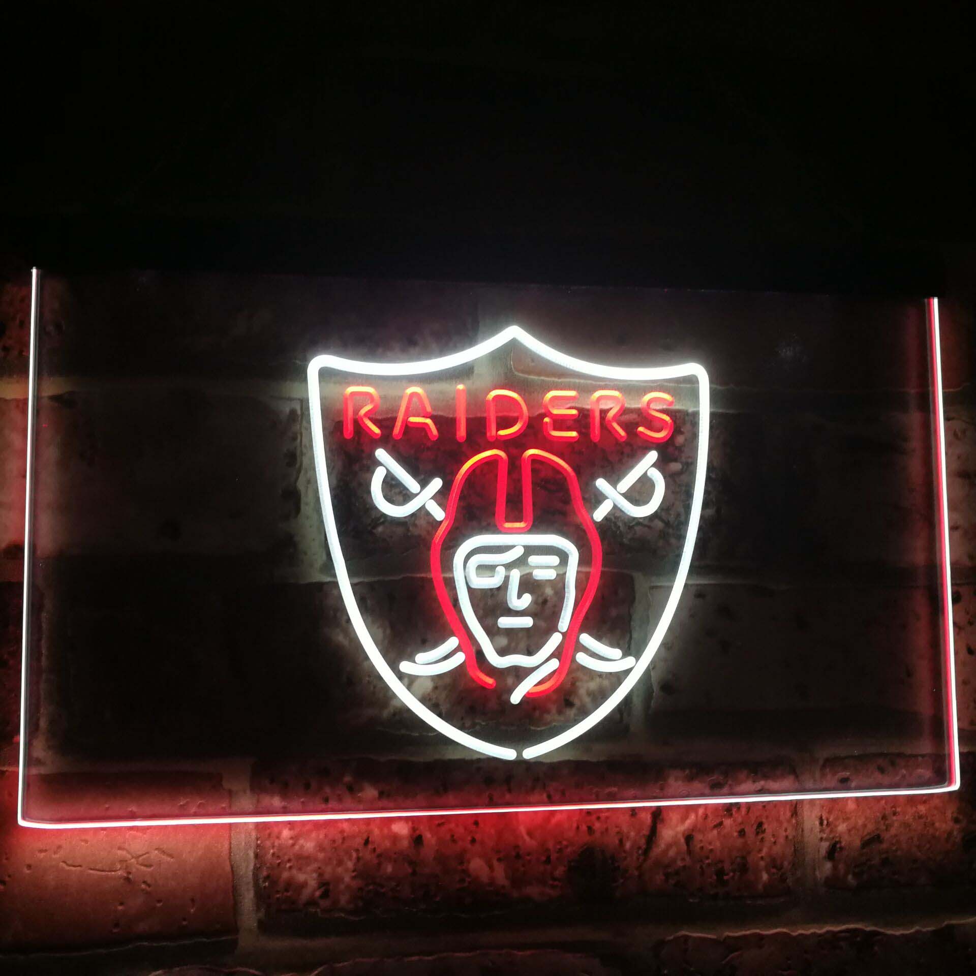 Oakland Raiders Football Bar Decoration Gift Dual Color Led Neon Sign ...