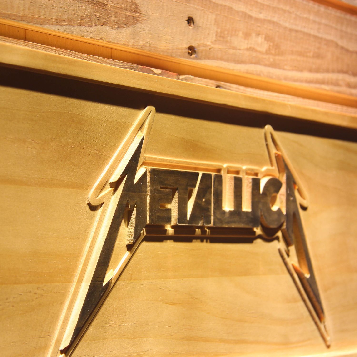 Metallica Wood Sign - neon sign - LED sign - shop - What's your sign?