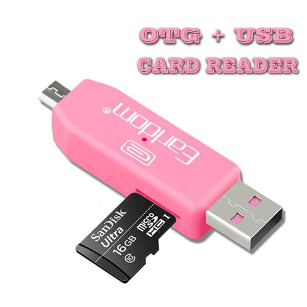 Earldom Micro USB OTG Adapter & Card reader - White Falcon