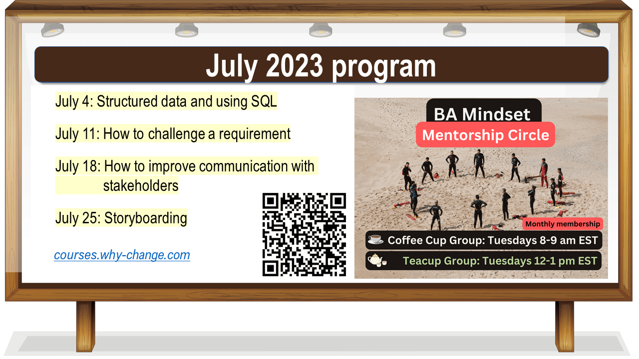 BA Mindset Mentorship Circle — July Program - Why Change