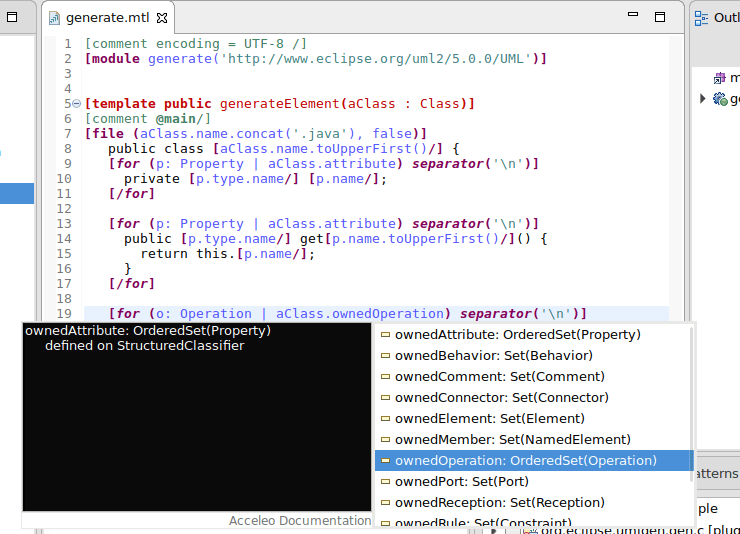 Acceleo tutorial | Welcome to Acceleo Tutorial