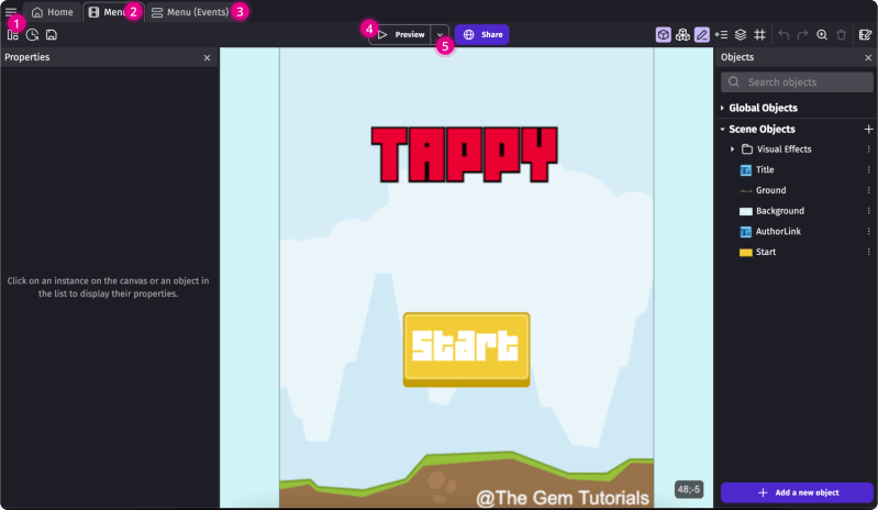Gdevelop Interface Gdevelop Documentation - Desktop Space Wallpapers for Desktop