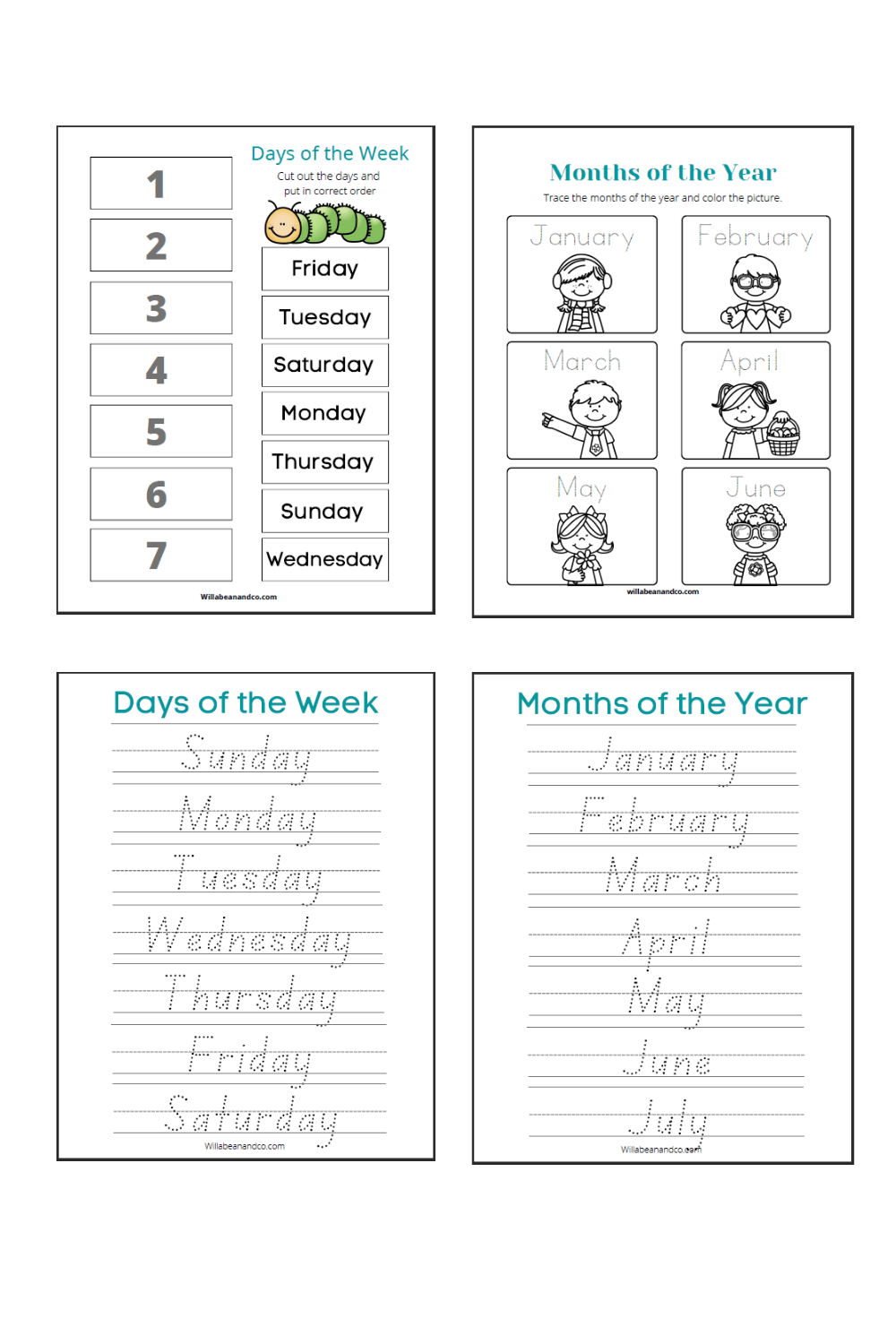 My Kindergarten Workbook – Willa Bean & Co
