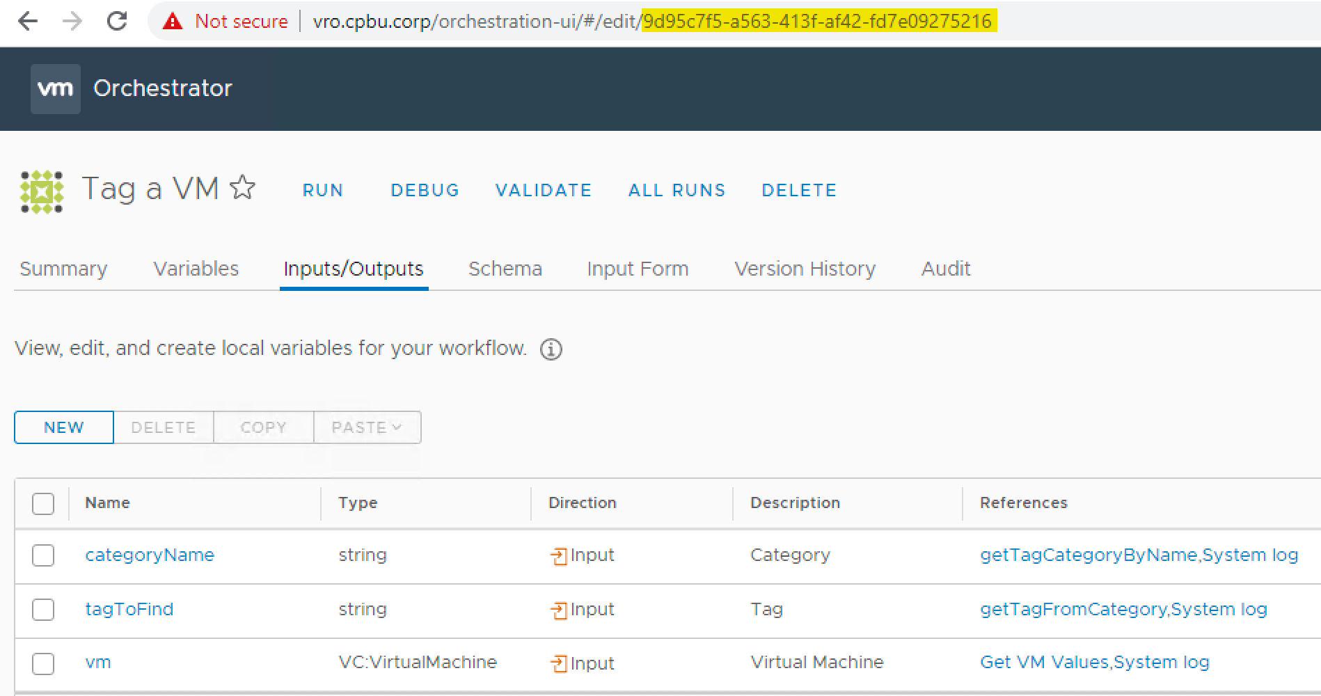 Using vRO REST API to execute a workflow with SDK objects