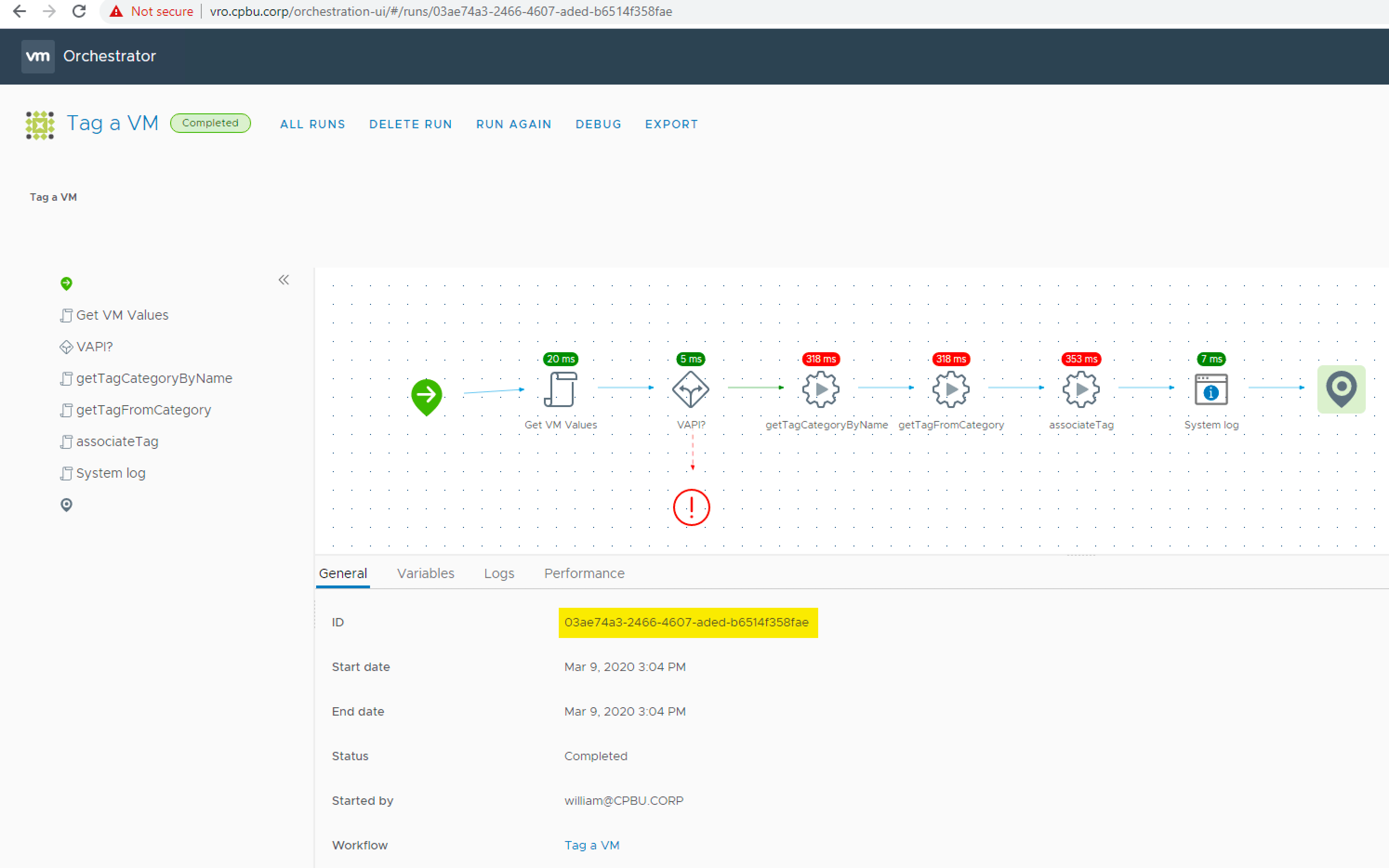 Using Vro Rest Api To Execute A Workflow With Sdk Objects