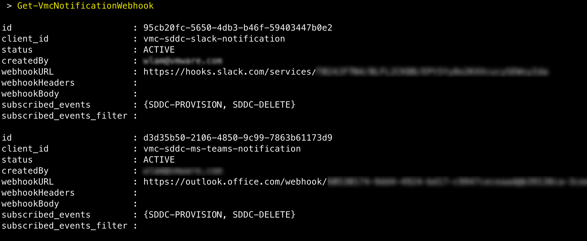 Extending VMware Cloud on AWS Notifications using the Notification Gateway API