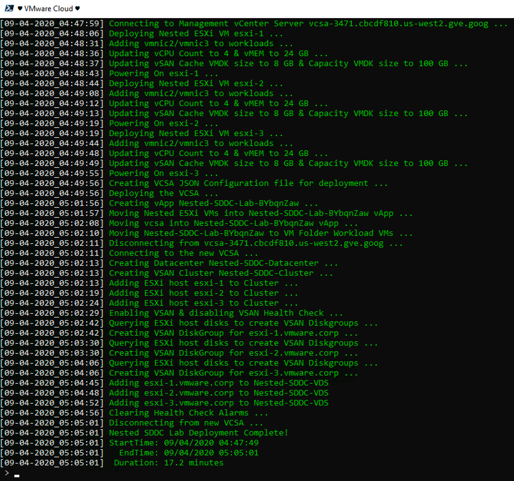 Automated Nested Lab Deployment on SDDC Part 3: Google VMware Cloud Engine