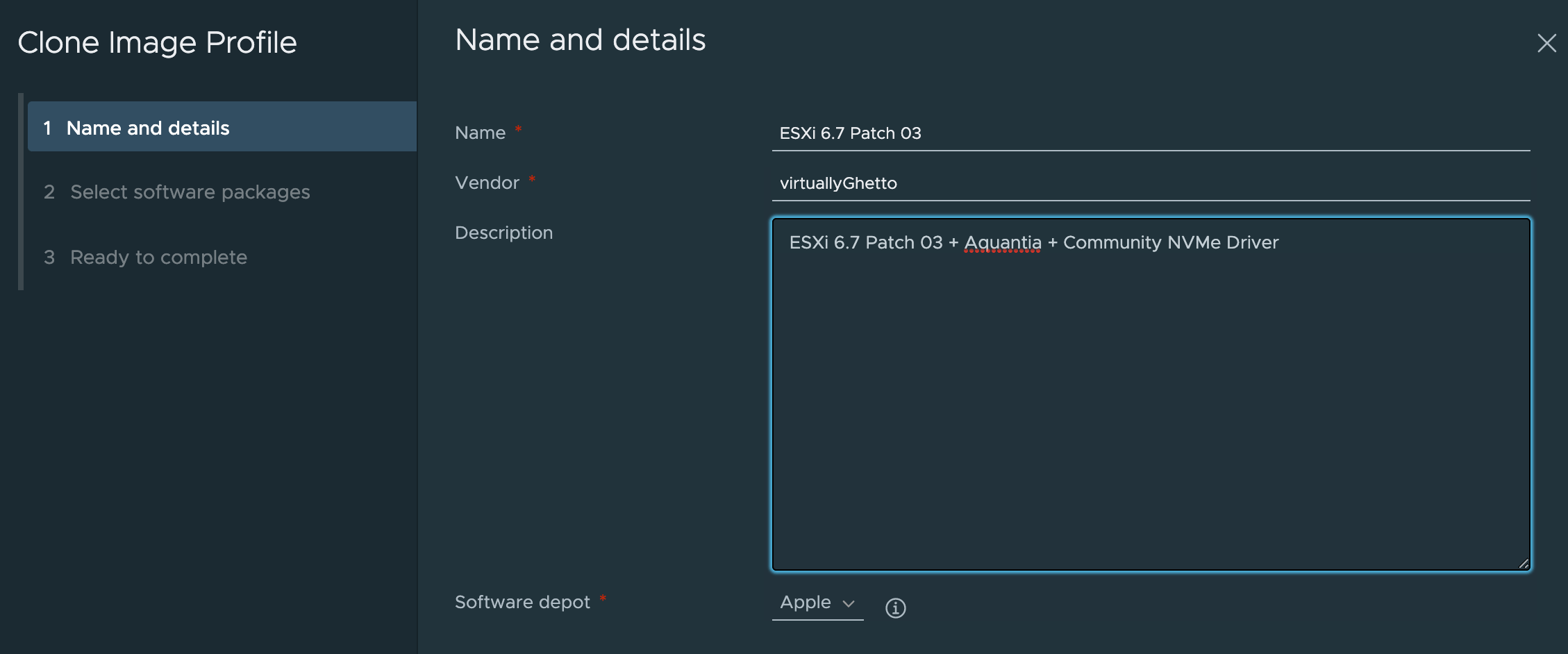Easily create custom ESXi Images from patch releases using vSphere Image Builder UI