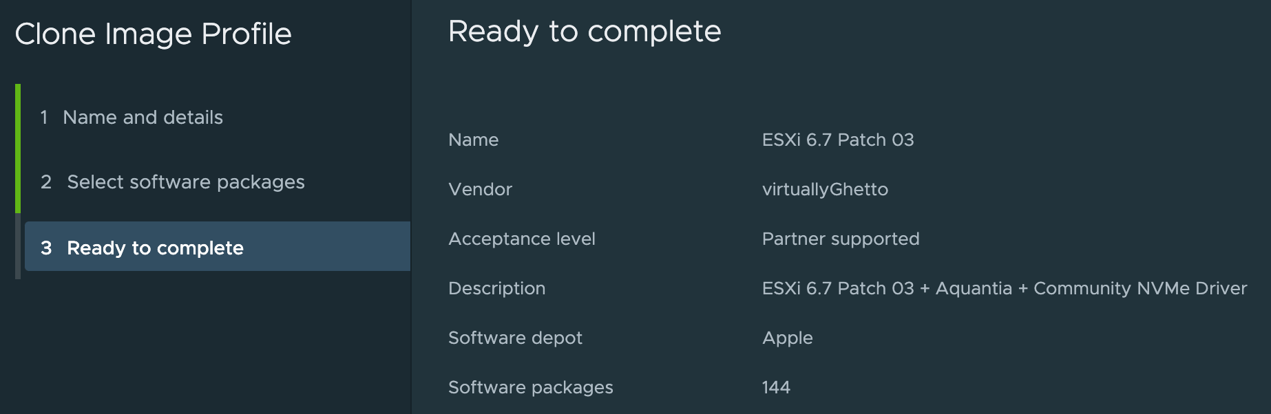 Easily create custom ESXi Images from patch releases using vSphere Image Builder UI