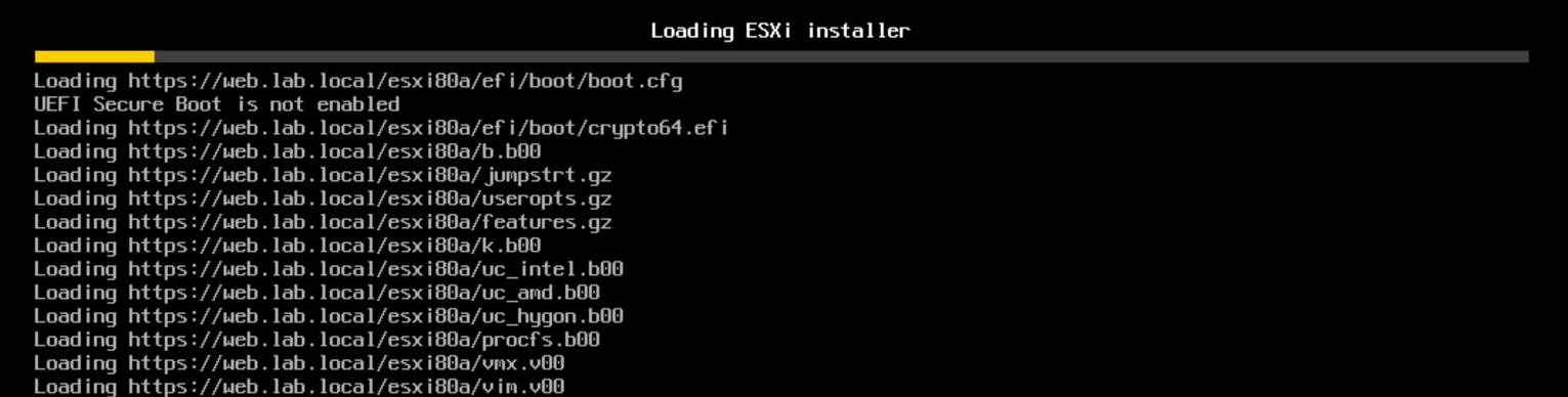 Nested ESXi installation using HTTPS boot over VirtualEFI in vSphere 8