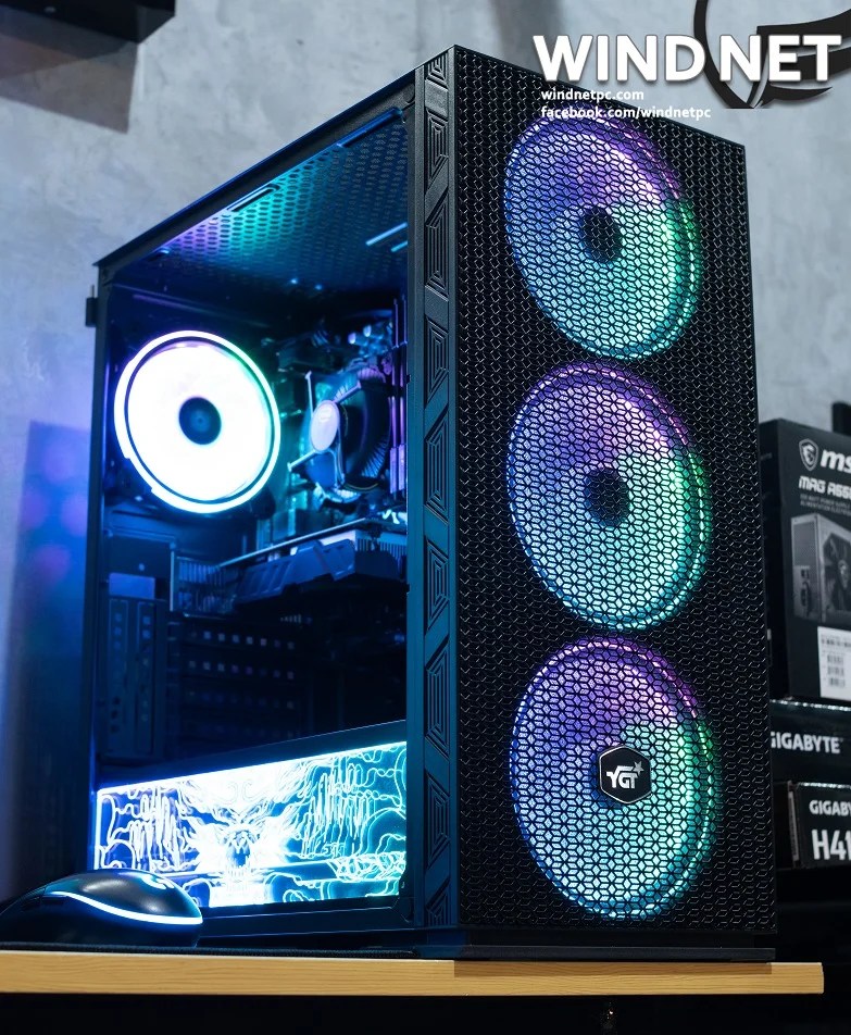 YGT Ax8 with 4 RGB Fan (Black) (ATX) - WIND NET Computers