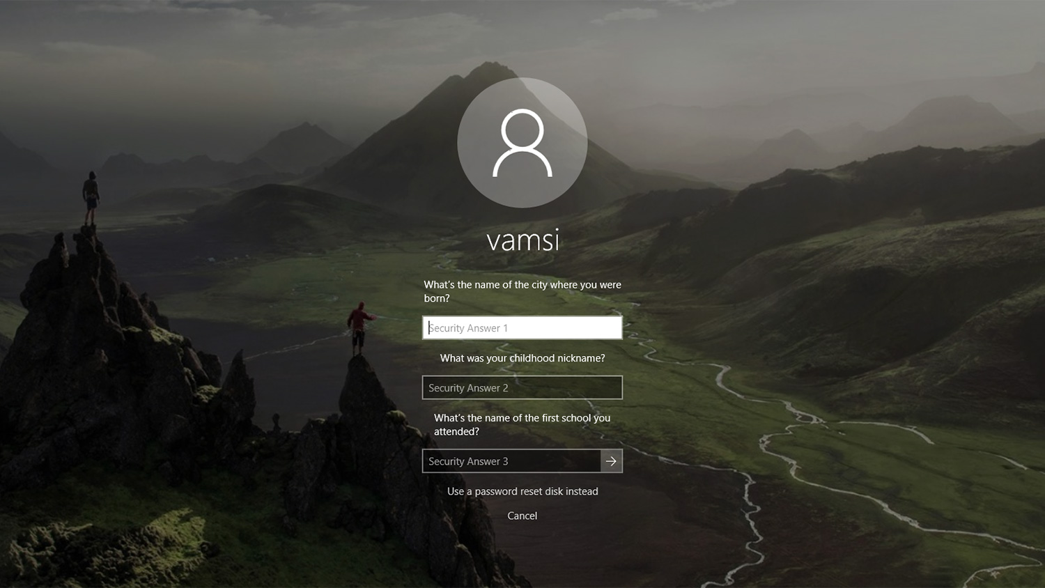How To Enable Or Disable Security Questions In Windows 10