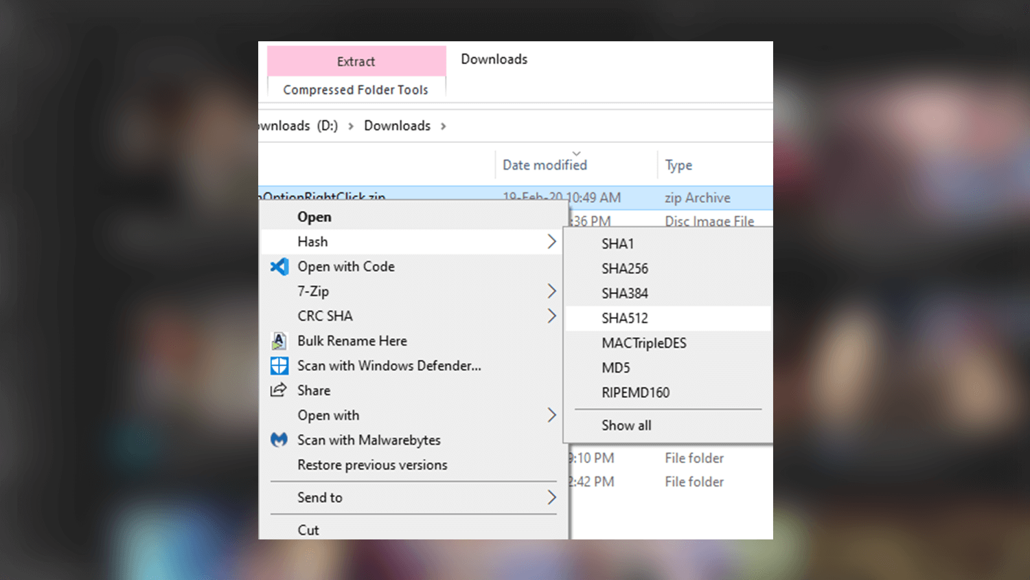 How To Add Hash Calculator To Right Click Menu In Windows 10