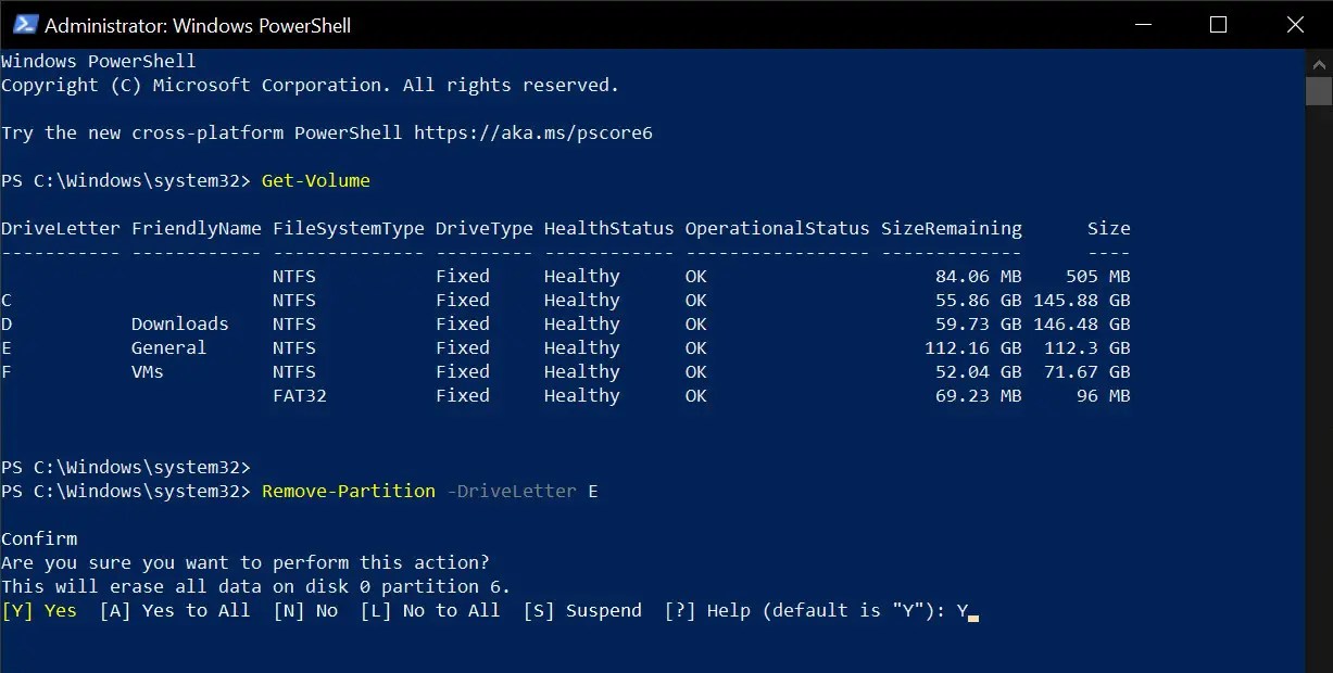 How to Remove Partition with PowerShell Command