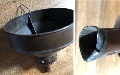 Extended with a section of copper pipe Vintage metal funnel Great ...
