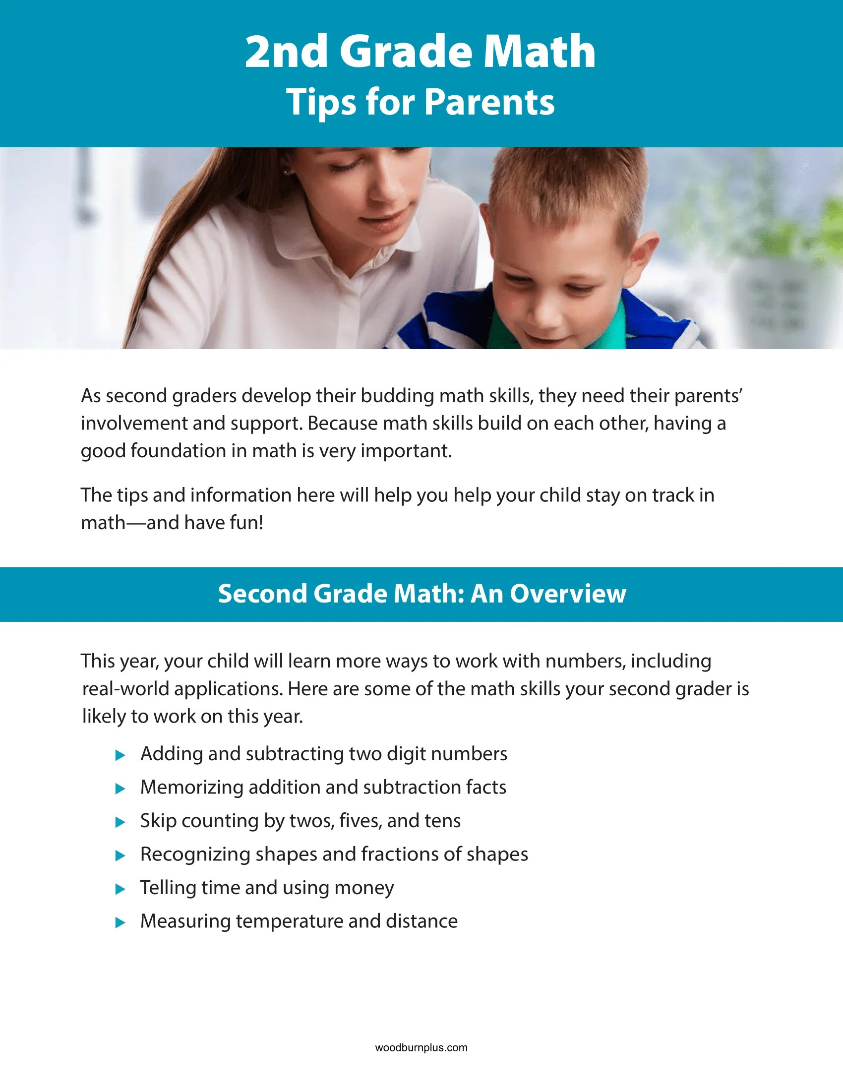 2nd Grade Math Tips For Parents Woodburn Plus