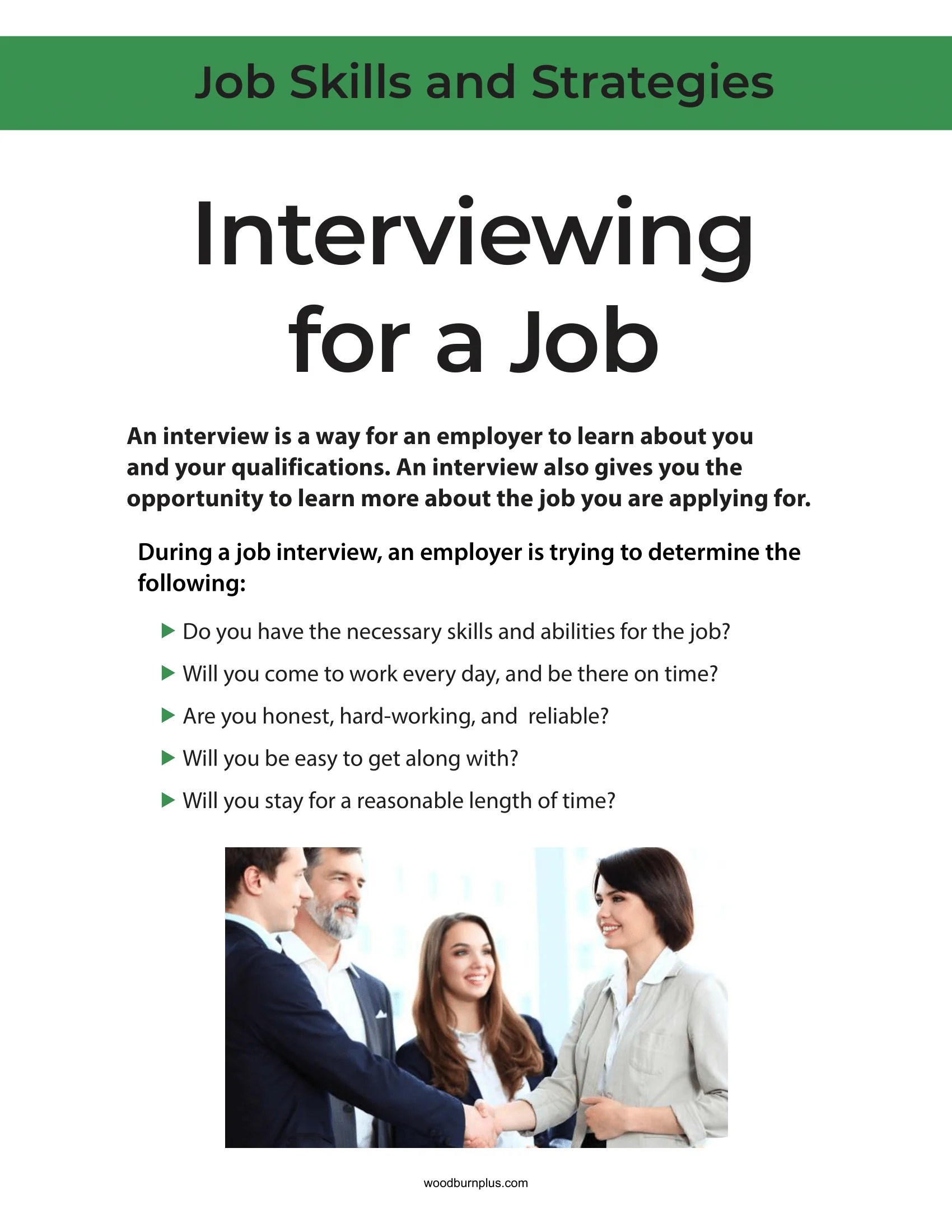 Interviewing For A Job Woodburn Plus