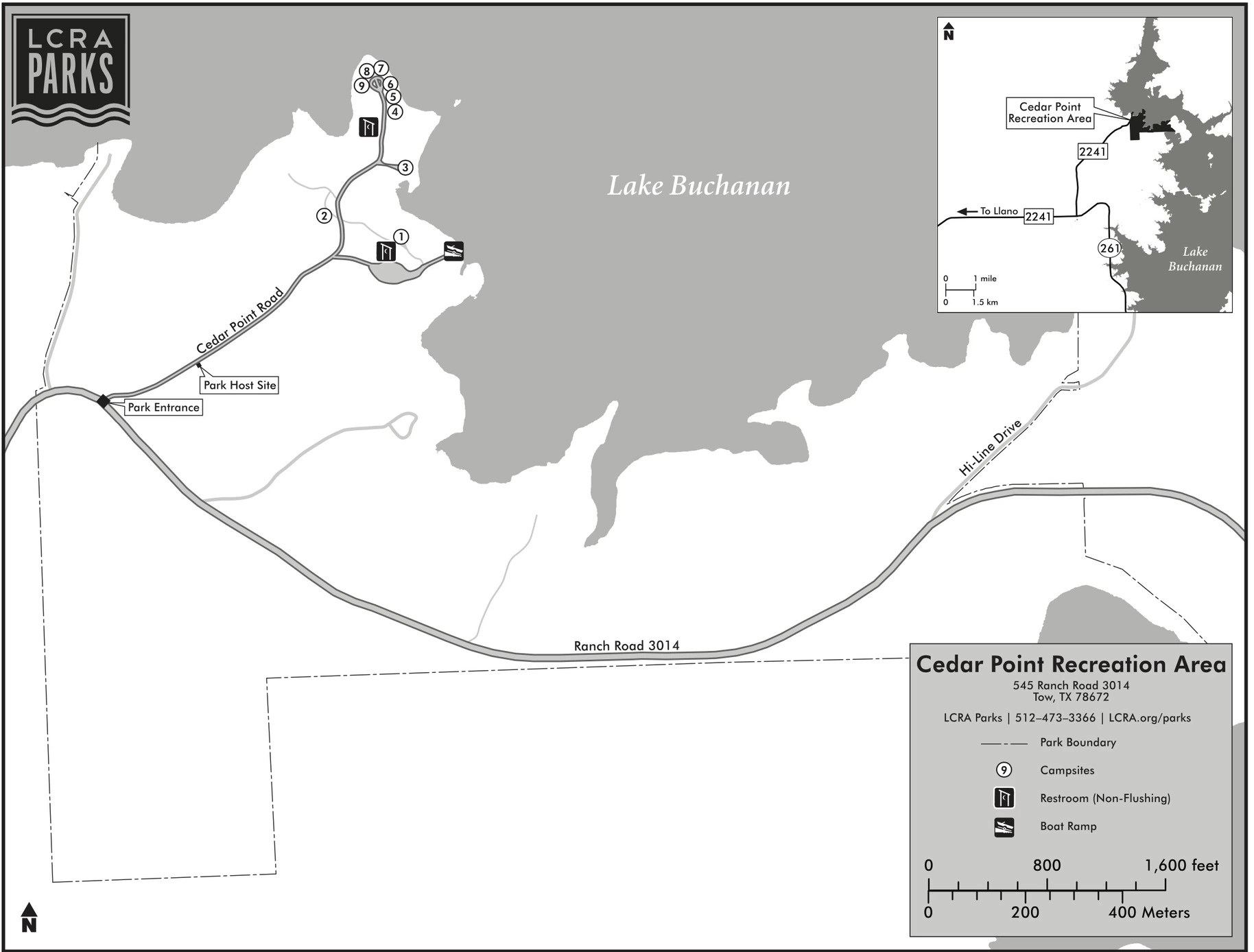 Campsites at Cedar Point Recreation Area On Lake Buchanan