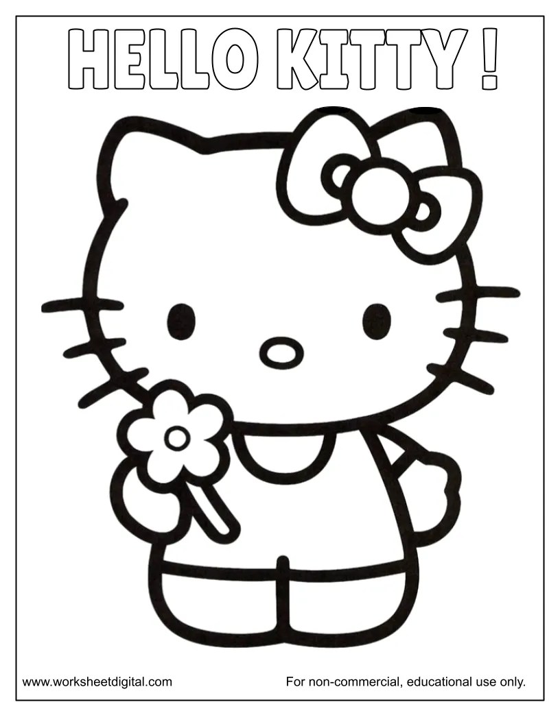 Hello Kitty - Worksheet Digital