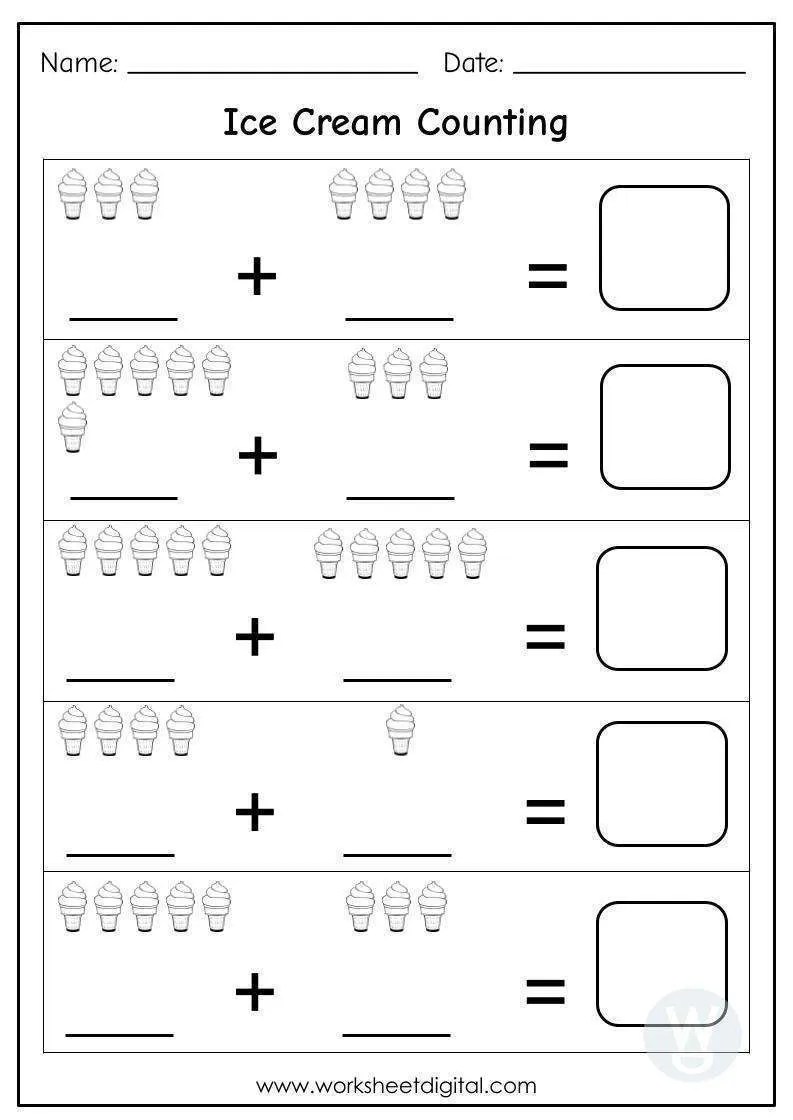 Ice Cream Counting - Worksheet Digital
