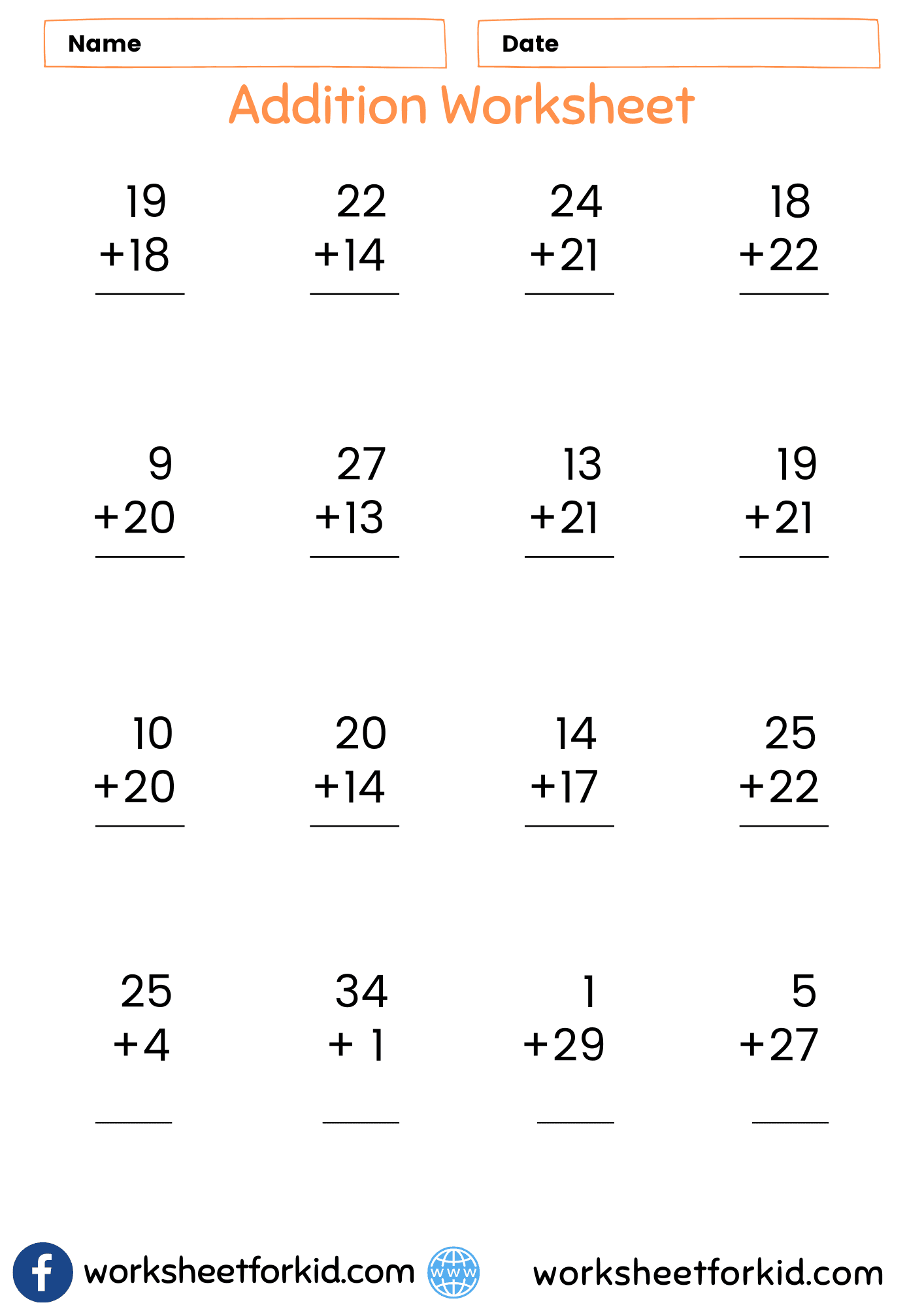 Addition Worksheet PDF Free Printable-8 - WorksheetForKid