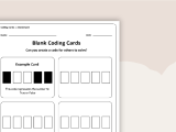 Blank Binary Coding Cards Worksheet Teach Starter Worksheets Library