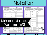 Function Notation Differentiated Partner Worksheets Quotable