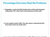 Free Percent Increase And Decrease Word Problems Worksheet Download