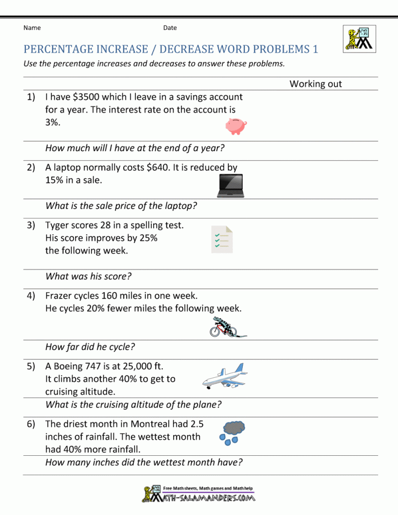 Percentage Increase And Decrease Test Ks3 Maths Teachit - Creative Sunset Wallpaper - 8K