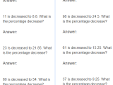 Percentage Increase And Decrease Worksheet For 5th 6th Grade