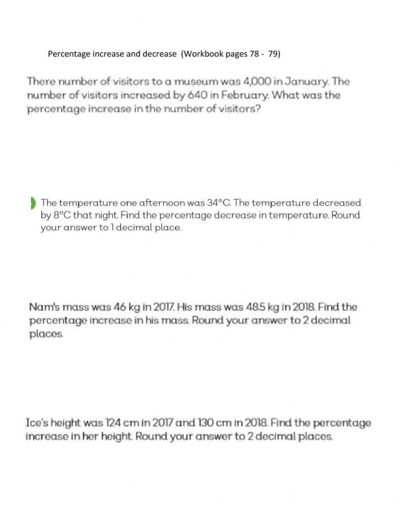Percentage Increase And Decrease Online Exercise For Live - Nature Texture Collection - HD Quality
