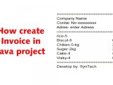 How To Create Generate Invoice Bill Receipt In Java Worksheets Library