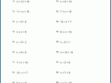 Solving Algebraic Equations Worksheets K5 Learning Worksheets Library