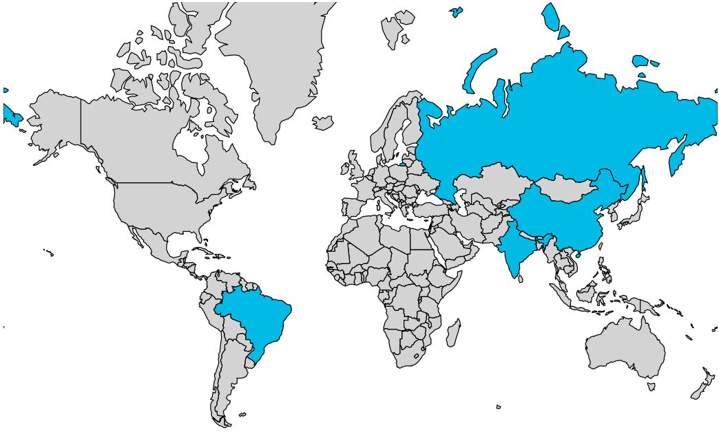 BRIC Countries 2022 - World Populace