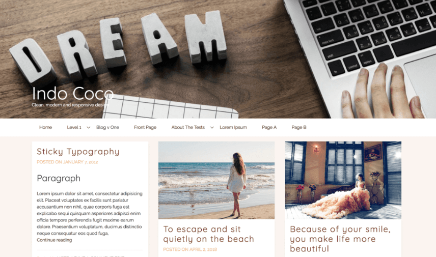 Pinterest Inspired Fluid Wordpress Theme - Indo Coco | WP Missing