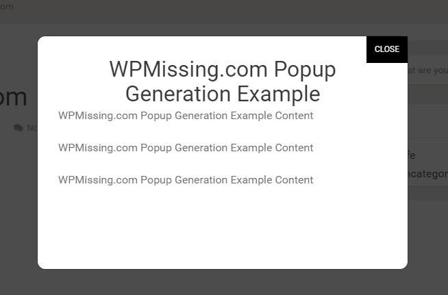 Create Unique Modal Windows With Popup Generation Plugin | WP Missing